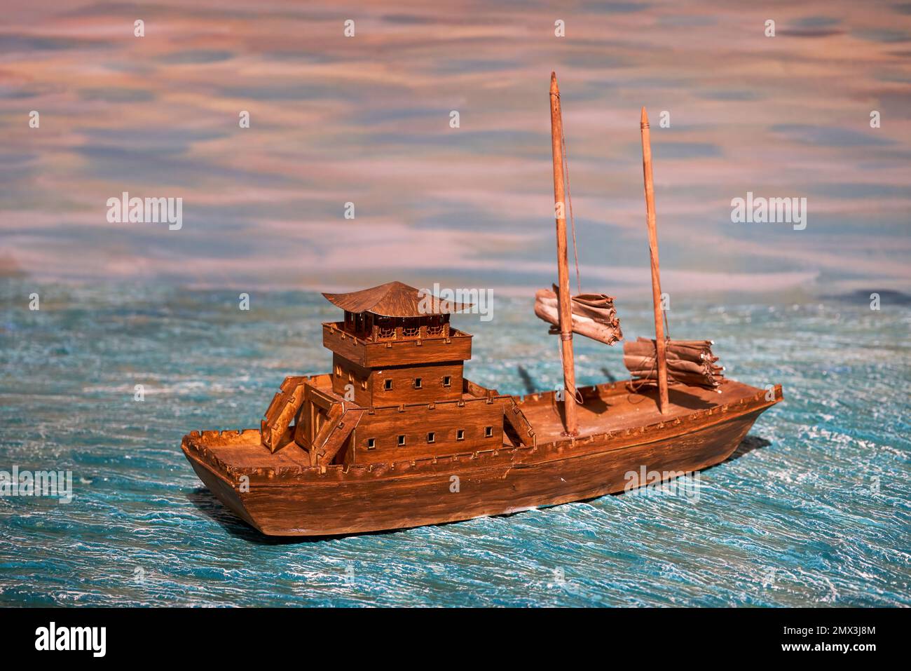 Ancient Chinese traditional merchant ship model Stock Photo - Alamy