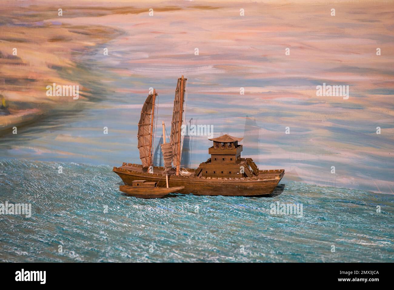 Ancient Chinese traditional merchant ship model Stock Photo - Alamy