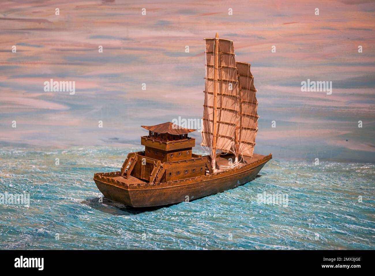 Ancient Chinese traditional merchant ship model Stock Photo - Alamy