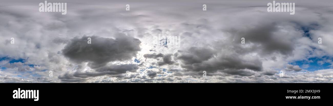 overcast sky with clouds as seamless hdri 360 panorama with zenith in ...