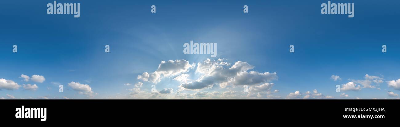 blue sky with clouds as seamless hdri 360 panorama with zenith in ...