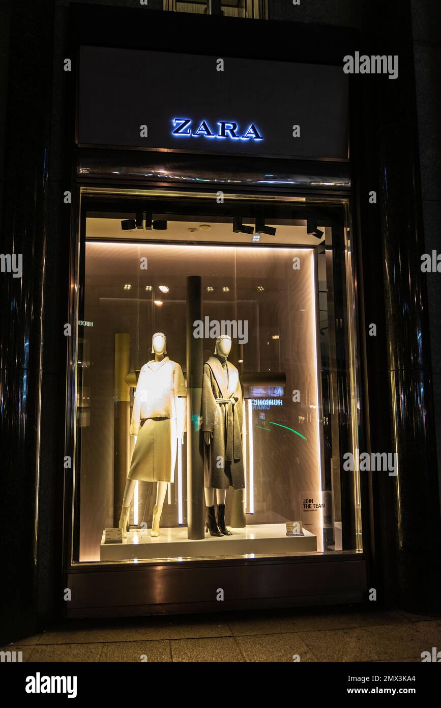 Vienna, Austria - October 16, 2022: Display of a Zara clothing store at ...