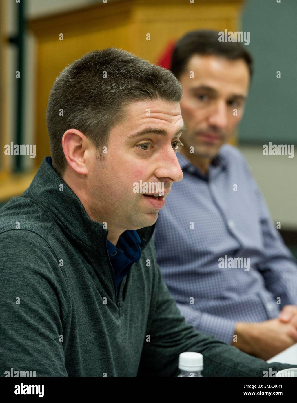 Cleveland Indians General Manager Mike Chernoff answers a question as ...