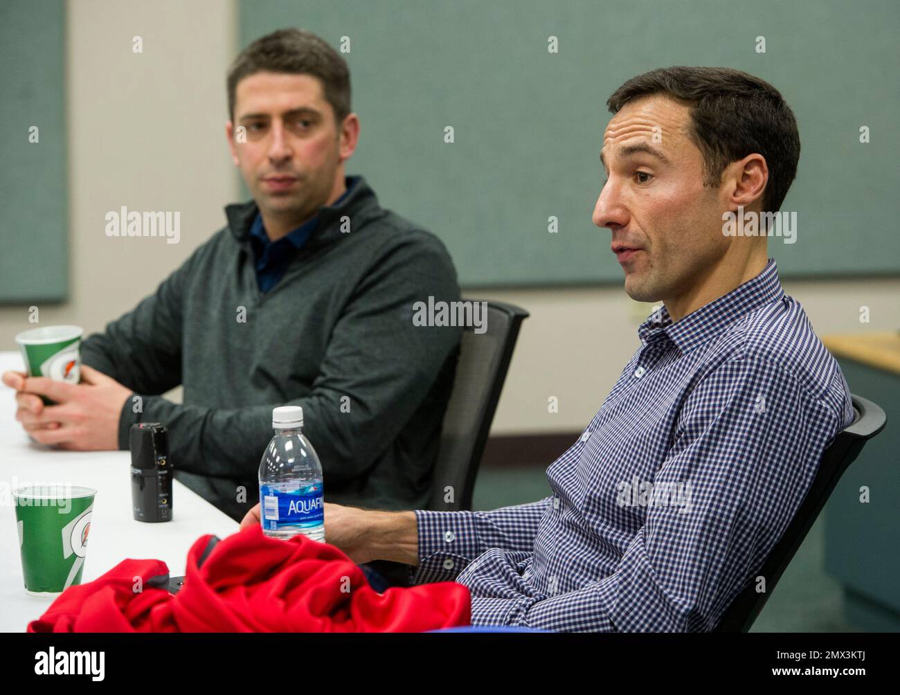 Cleveland Indians president Chris Antonetti answers a question as ...