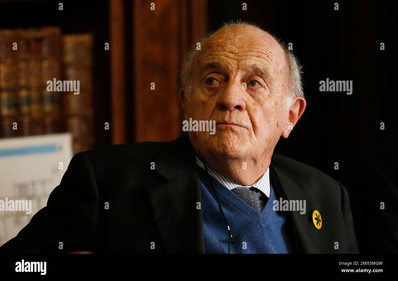 Aldo Bassetti attends at the press conference to unveil a painting ...