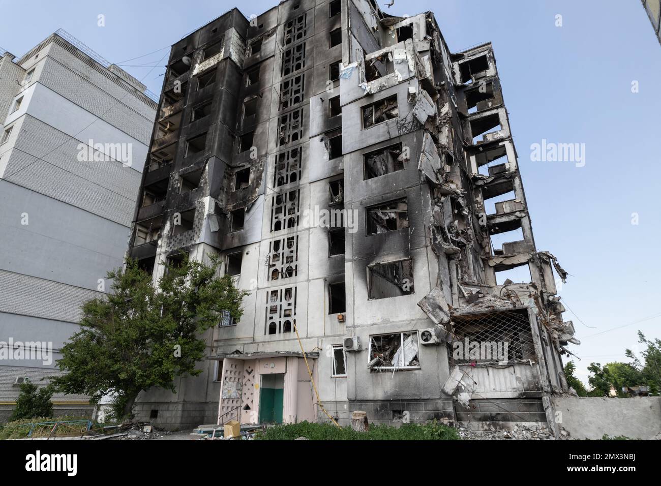 War in Ukraine - destroyed building in Borodyanka, Bucha district Stock ...