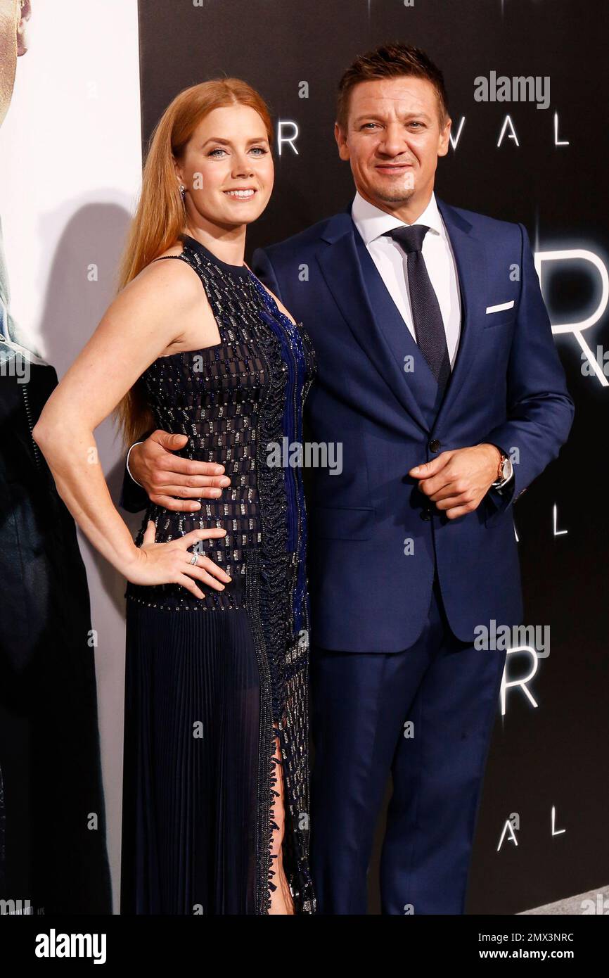 Amy Adams, left, and Jeremy Renner arrive at the LA Premiere of ...