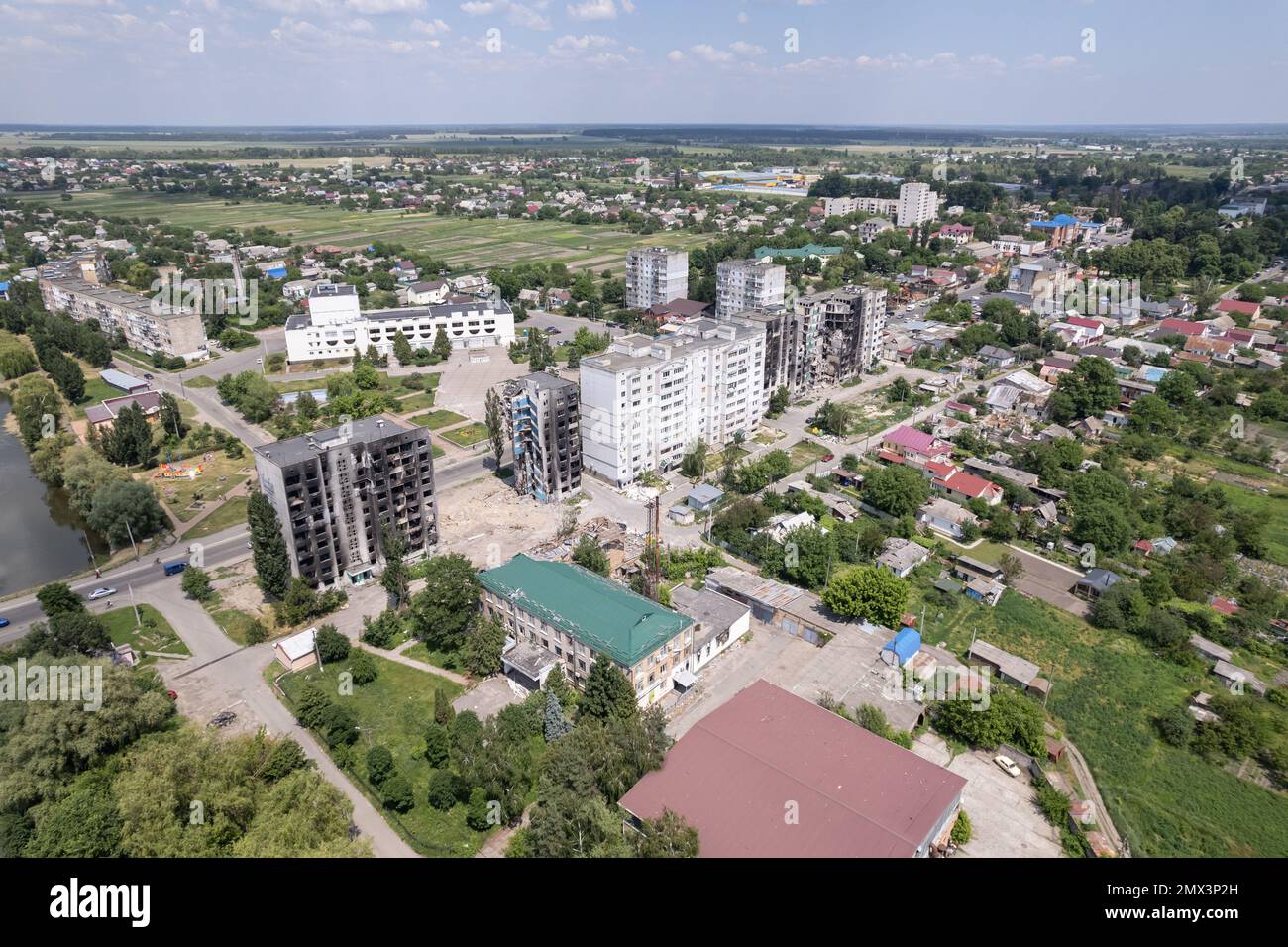 Borodyanka, Ukraine - a destroyed building during the war, Bucha ...