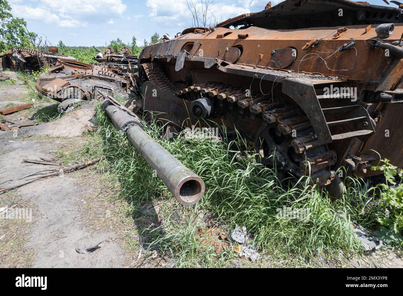 War in Ukraine - destroyed military hardware Stock Photo - Alamy
