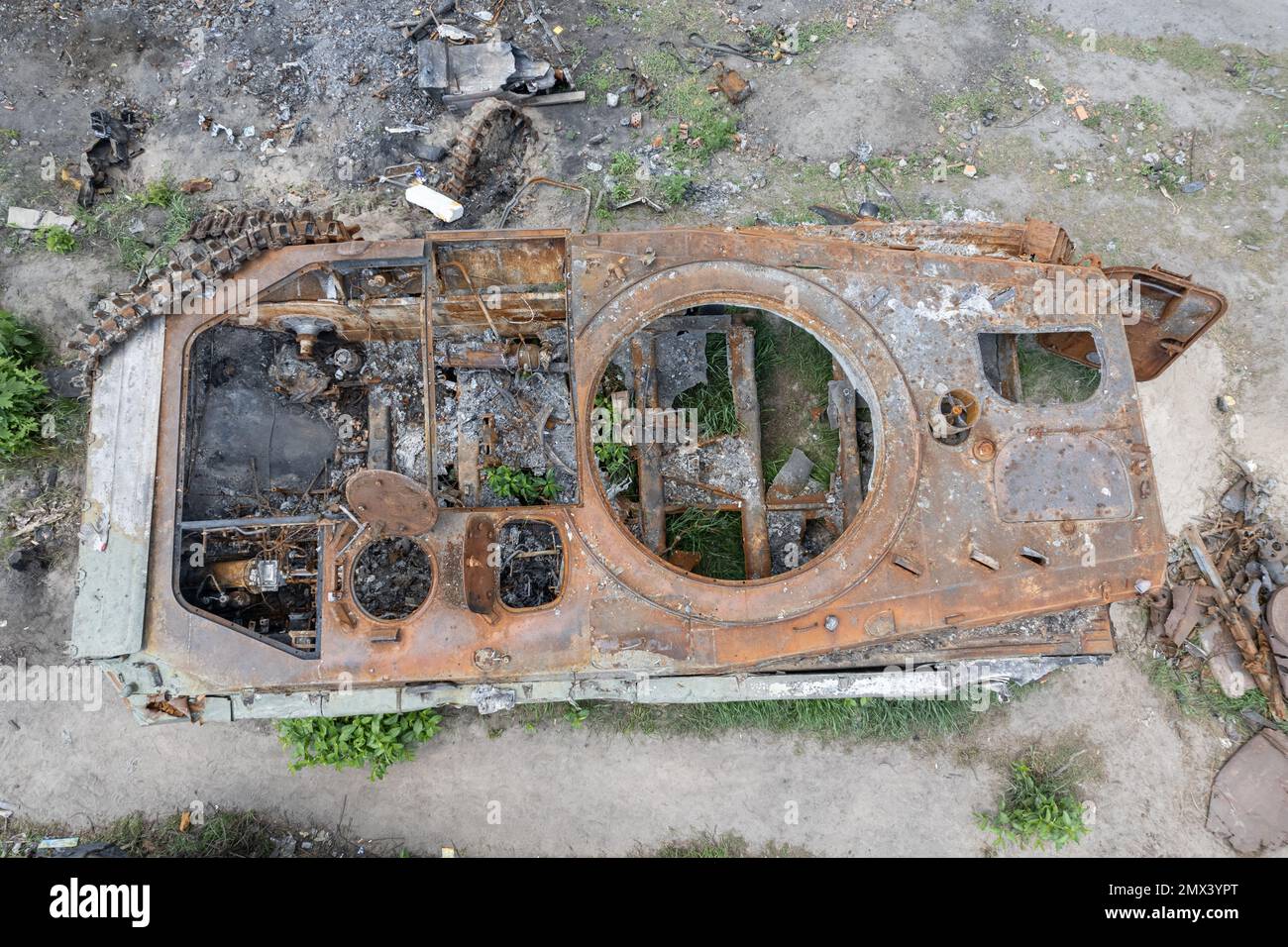War in Ukraine - destroyed military hardware Stock Photo - Alamy