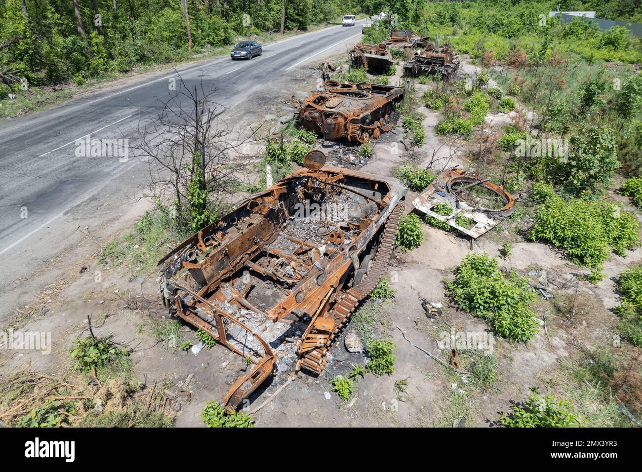 War in Ukraine - destroyed military hardware Stock Photo - Alamy