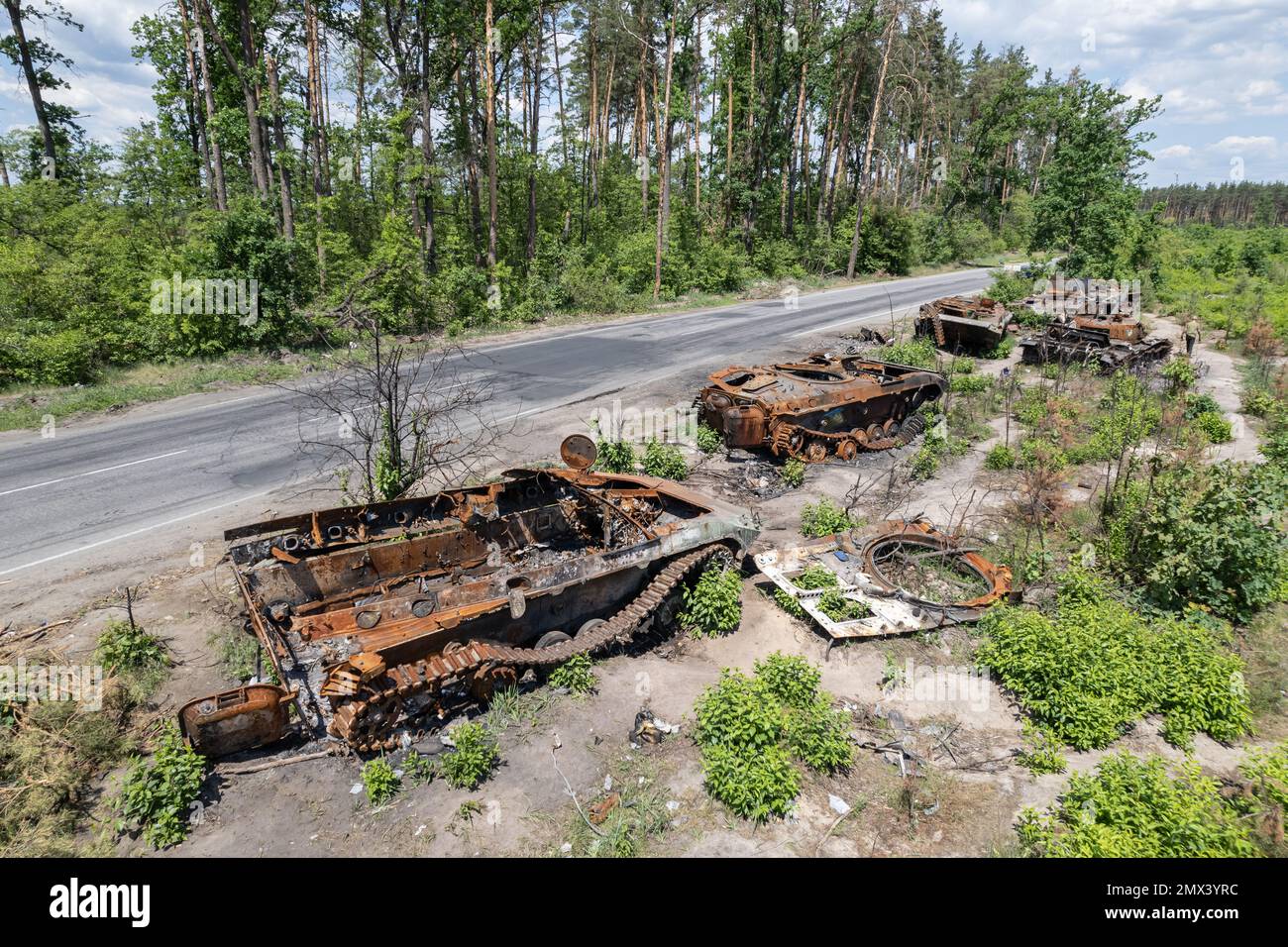War in Ukraine - destroyed military hardware Stock Photo - Alamy