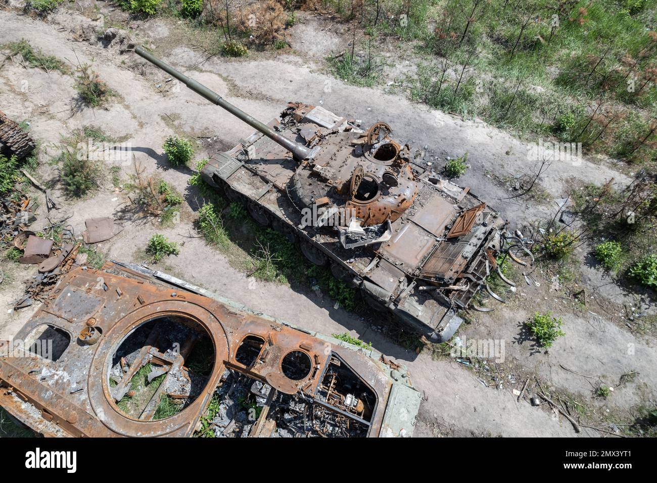 War in Ukraine - destroyed military hardware Stock Photo - Alamy