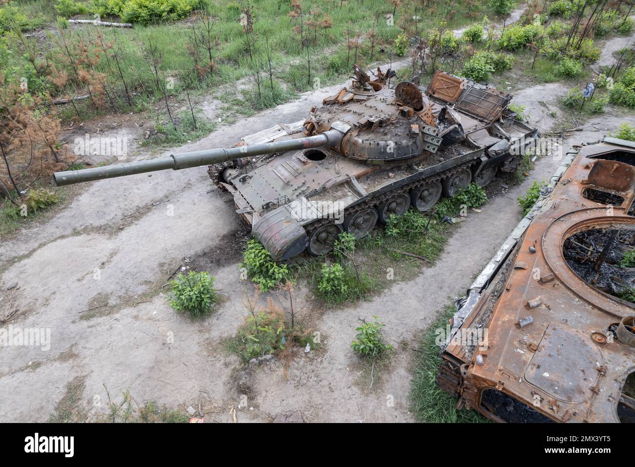 War in Ukraine - destroyed military hardware Stock Photo - Alamy