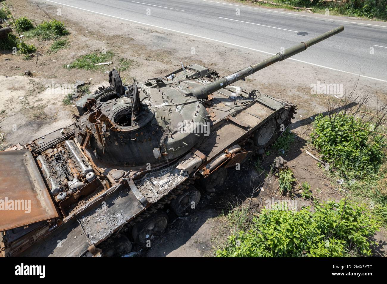 War in Ukraine - destroyed military hardware Stock Photo - Alamy
