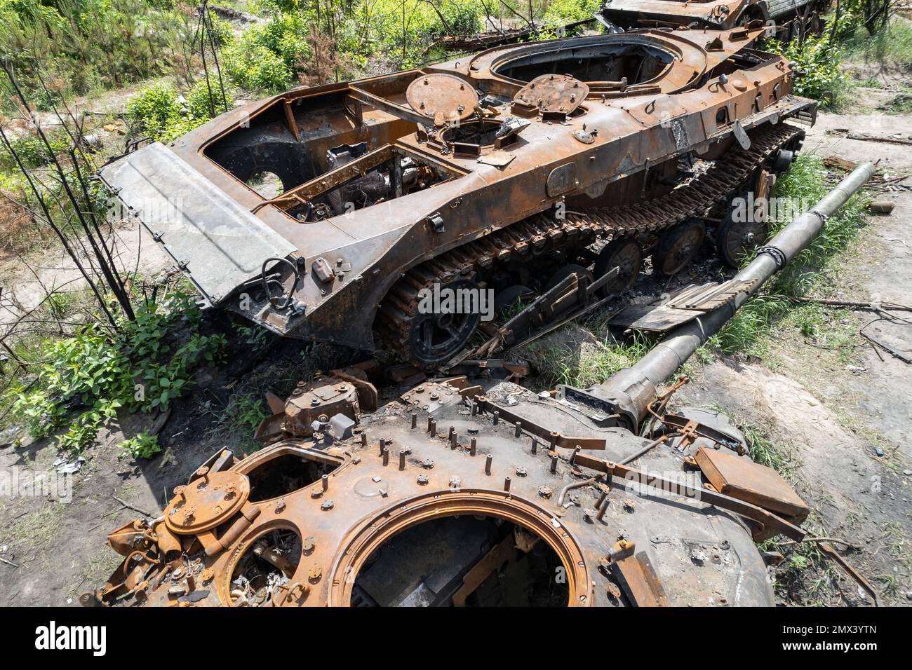 War in Ukraine - destroyed military hardware Stock Photo - Alamy