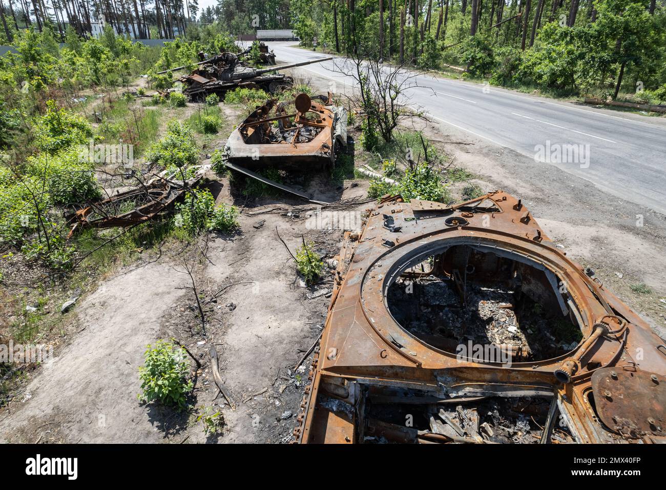 War in Ukraine - destroyed military hardware Stock Photo - Alamy