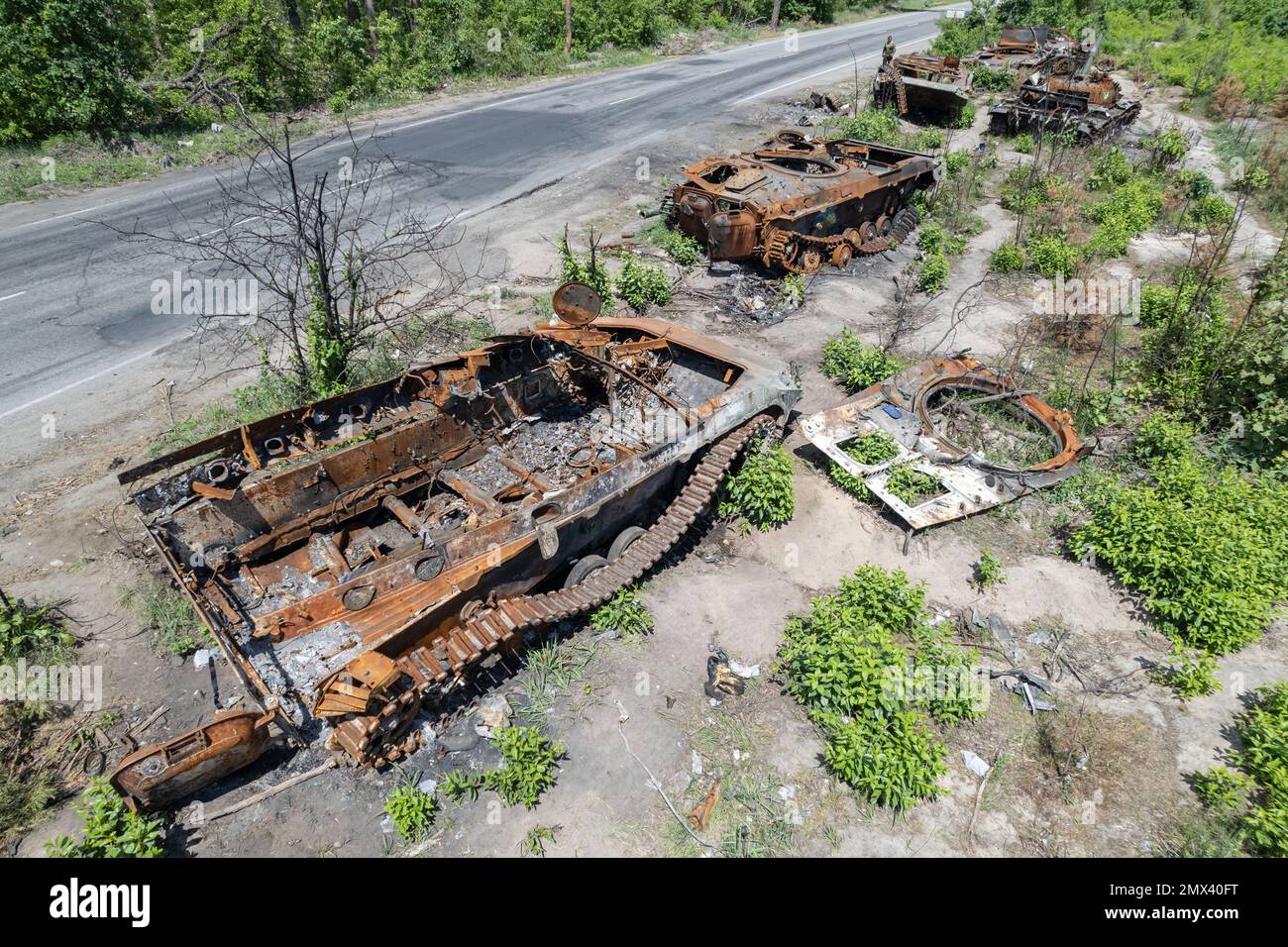 War in Ukraine - destroyed military hardware Stock Photo - Alamy