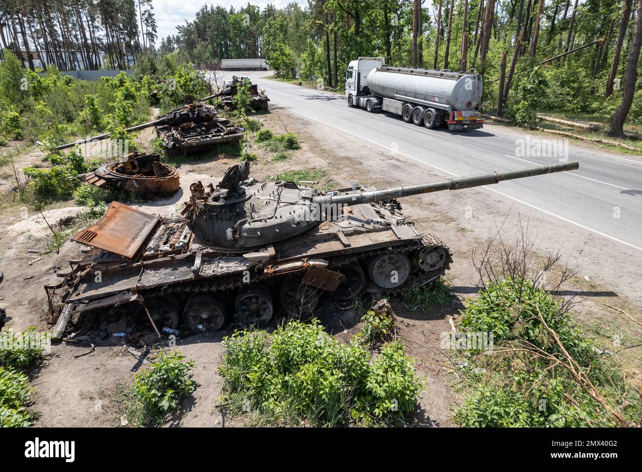 War in Ukraine - destroyed military hardware Stock Photo - Alamy