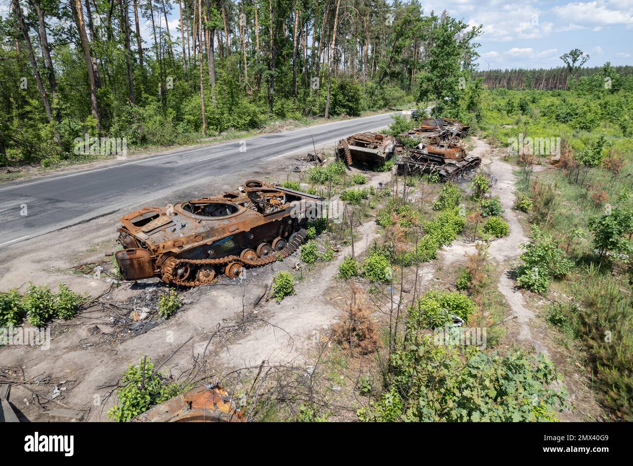 War in Ukraine - destroyed military hardware Stock Photo - Alamy
