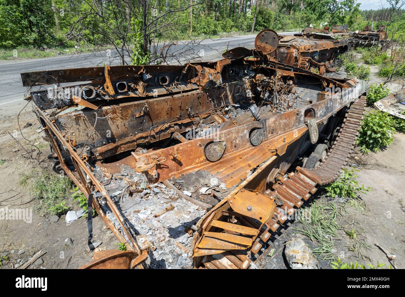 War in Ukraine - destroyed military hardware Stock Photo - Alamy
