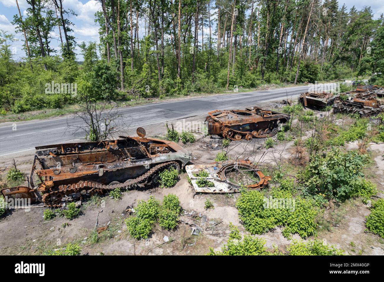 War in Ukraine - destroyed military hardware Stock Photo - Alamy