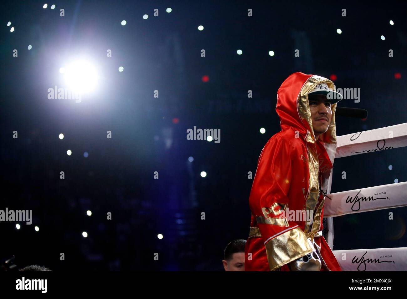 Jessie Vargas enters the ring to fight Manny Pacquiao, of the ...