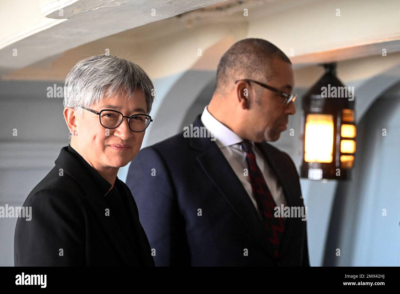 (left-right) Foreign Secretary James Cleverly and Australian Minister ...
