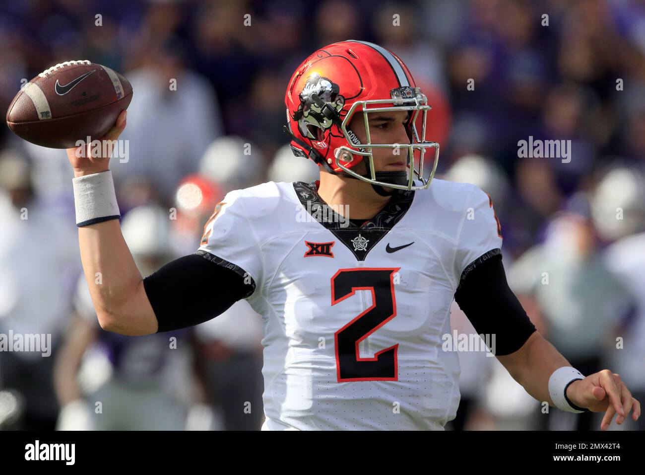 Oklahoma State quarterback Mason Rudolph (2) during the first half of ...