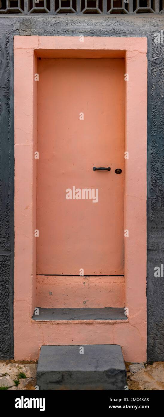 Close view of beautiful details of typical doors and azulejo tiles ...