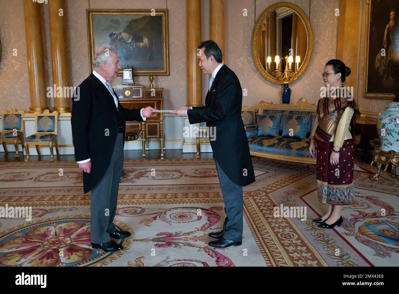 King Charles III receives Mr Douangmany Gnotsyoudom, the Ambassador of ...