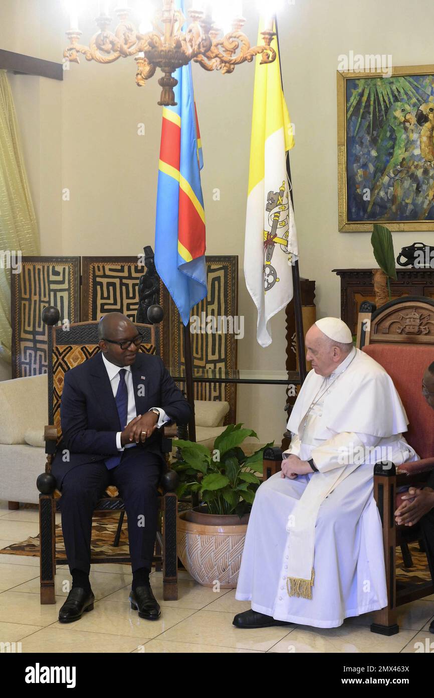 Kinshasa February 2, 2023. Pope Francis meets with Jean-Michel Sama ...