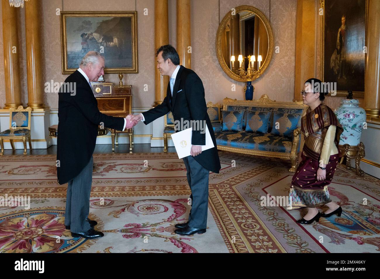 King Charles III receives Mr Douangmany Gnotsyoudom, the Ambassador of ...