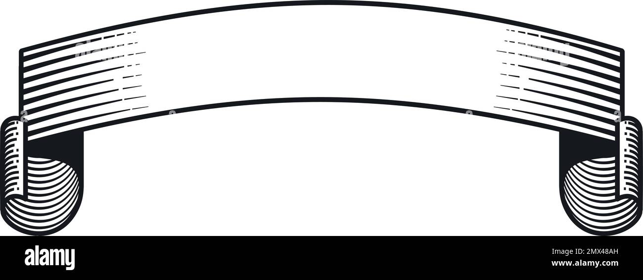 Vintage scroll template. Hand drawn ribbon sketch Stock Vector Image ...