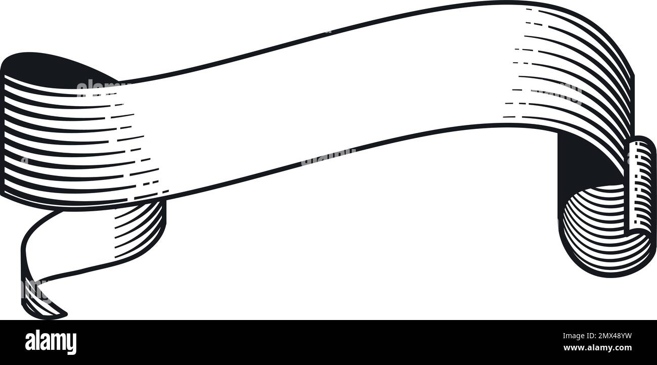 Decorative ribbon scroll. Vinatge engraving blank banner Stock Vector ...