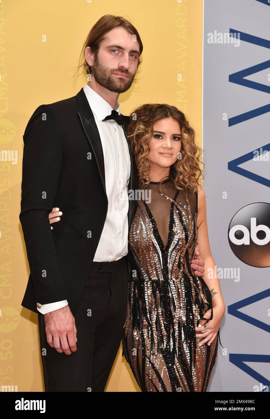 Singer Maren Morris, right, and boyfriend Ryan Hurd attend the 50th ...