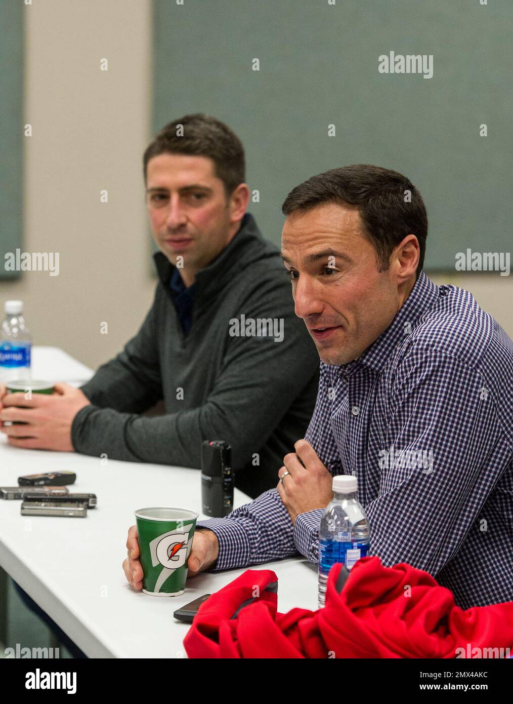 Cleveland Indians president Chris Antonetti answers a question as ...