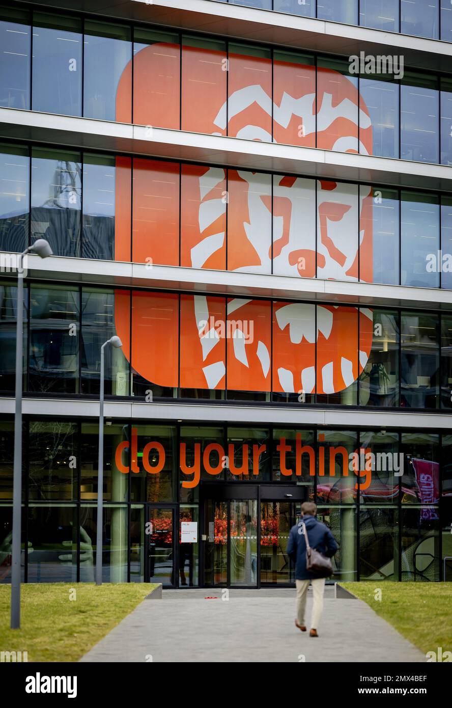 AMSTERDAM - Exterior of ING Group's head office during a press ...