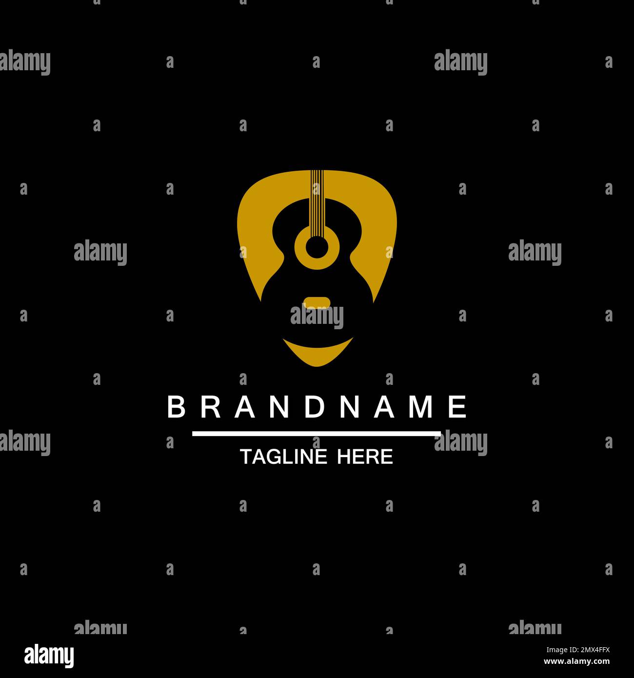 Guitar Logo String and Pick Symbol Stock Vector Image & Art - Alamy