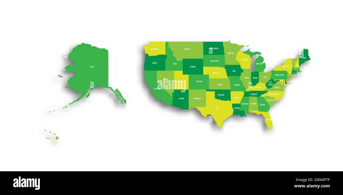 United States of America political map of administrative divisions ...
