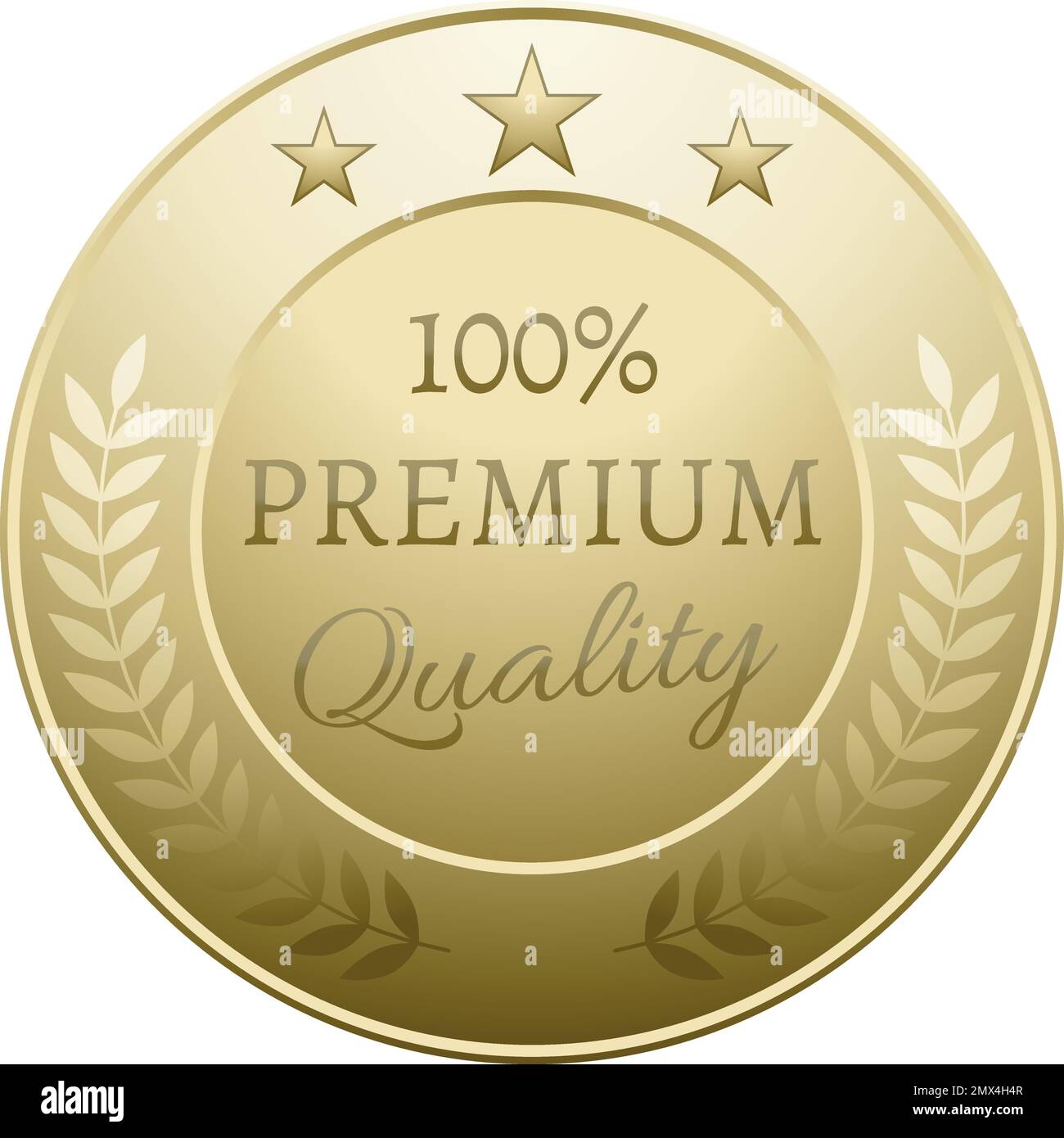Premium quality round badge. Realistic gold medal Stock Vector Image ...