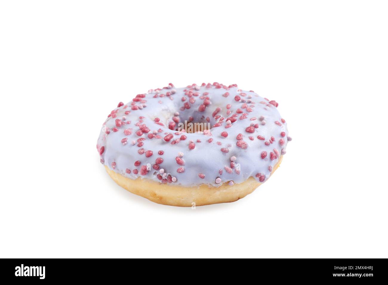 Sweet delicious glazed donut on white background Stock Photo - Alamy