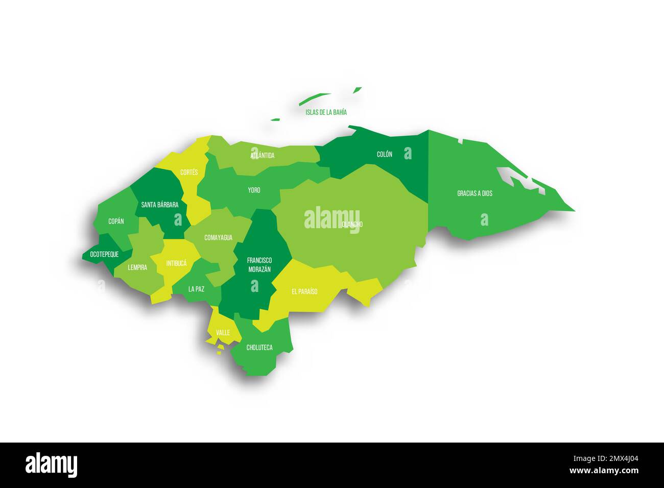 Honduras political map of administrative divisions Stock Vector Image ...