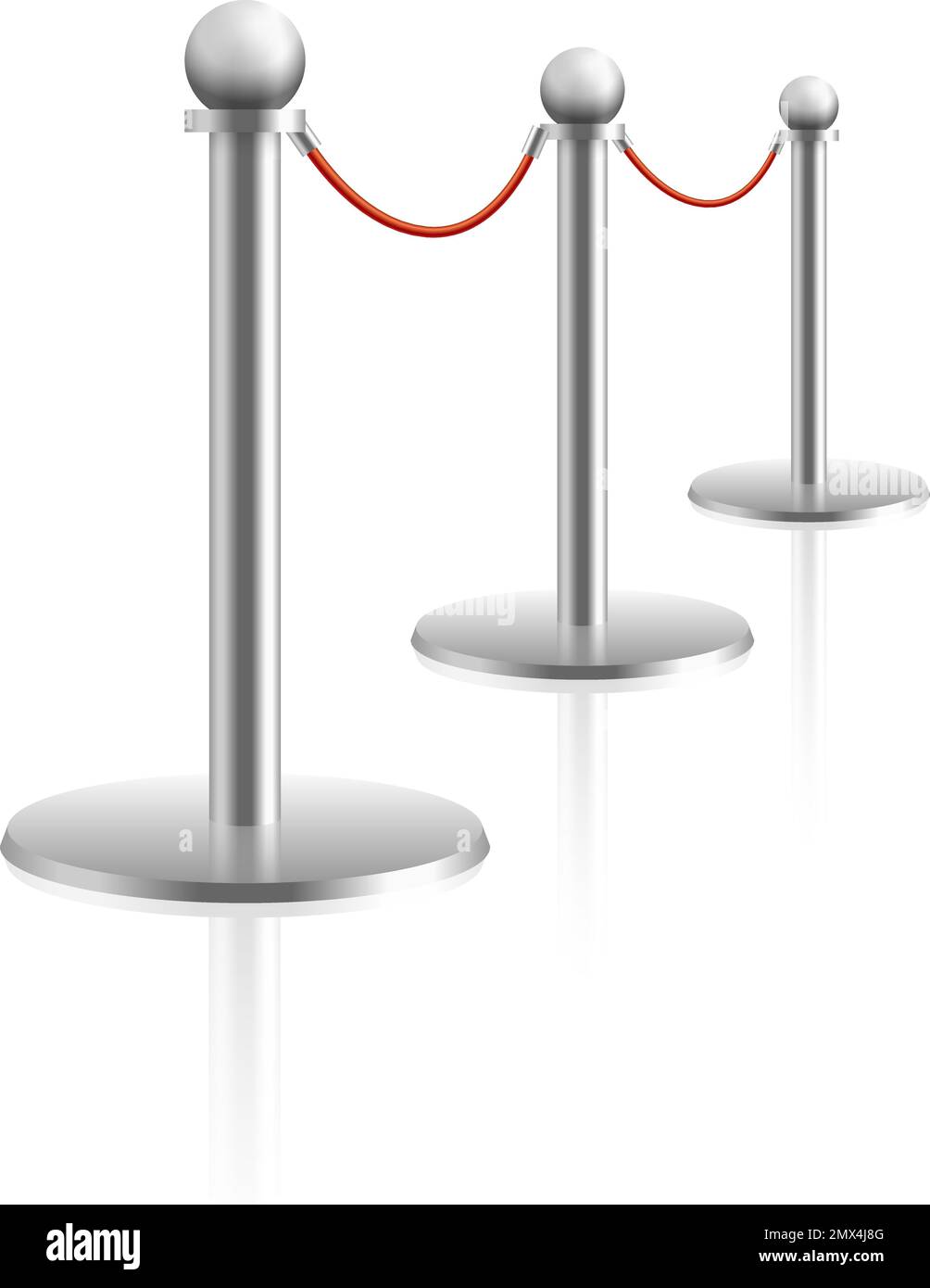 Vip entrance velvet rope barrier realistic mockup Stock Vector Image ...