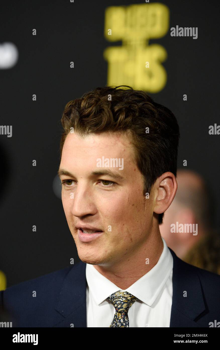 MIles Teller, a cast member in "Bleed for This," is interviewed at the ...