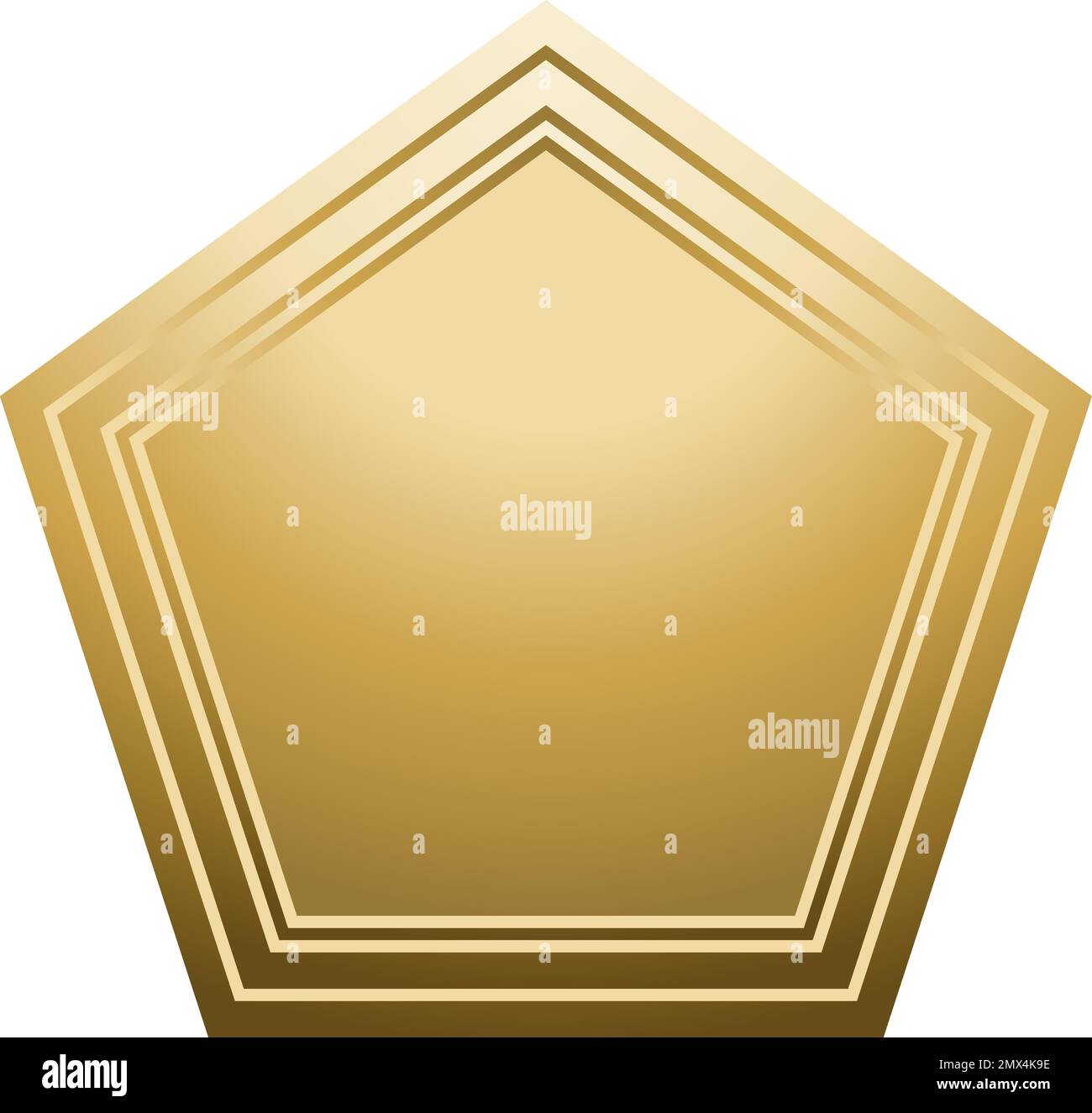 Polished gold polygonal badge. Blank premium label Stock Vector Image ...