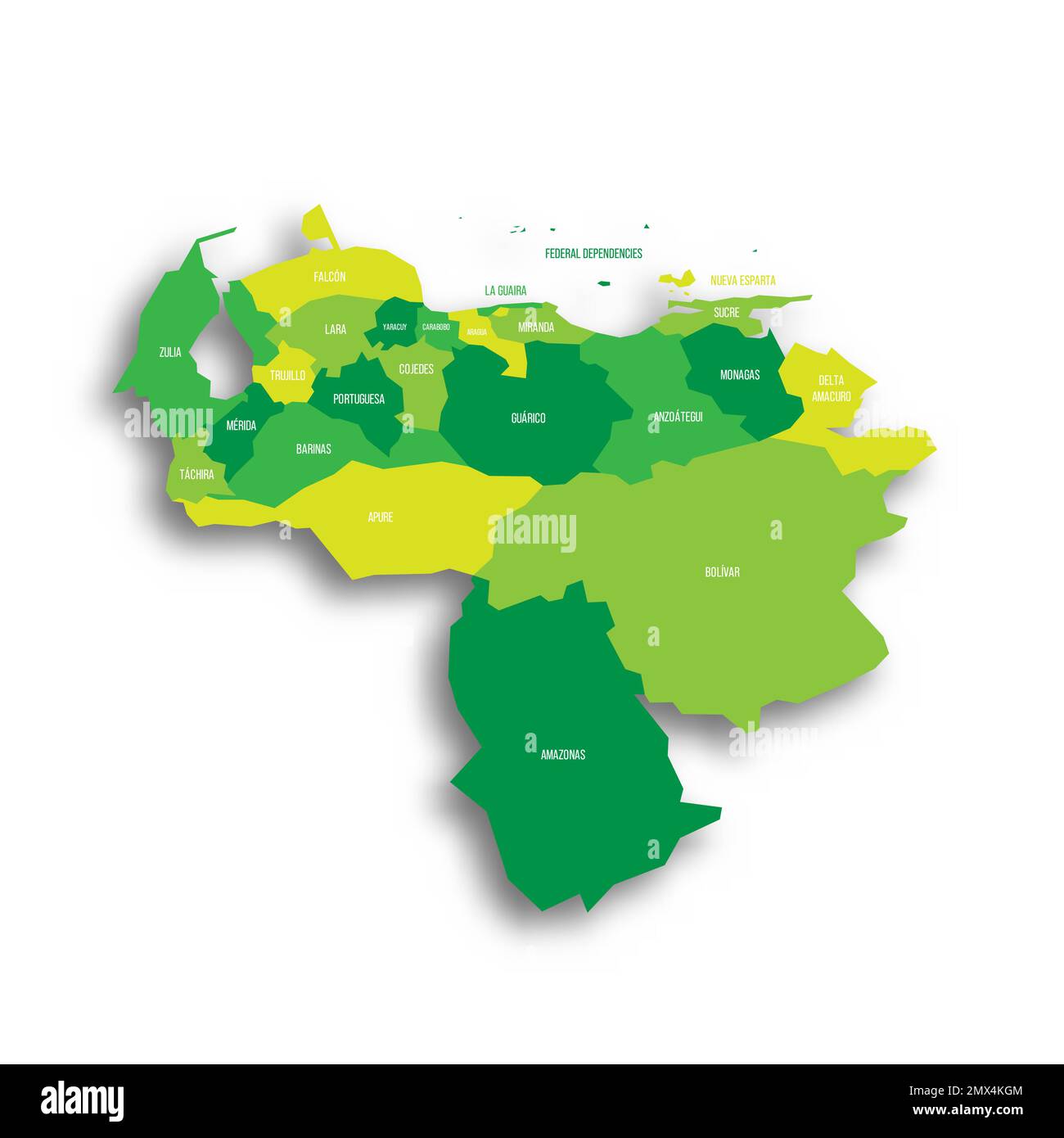 Venezuela political map of administrative divisions Stock Vector Image ...