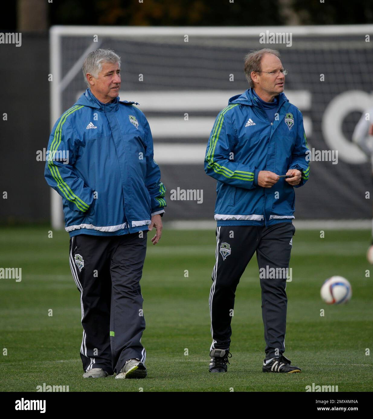 FILE - In this Oct. 27, 2015 file photo, Seattle Sounders head coach ...