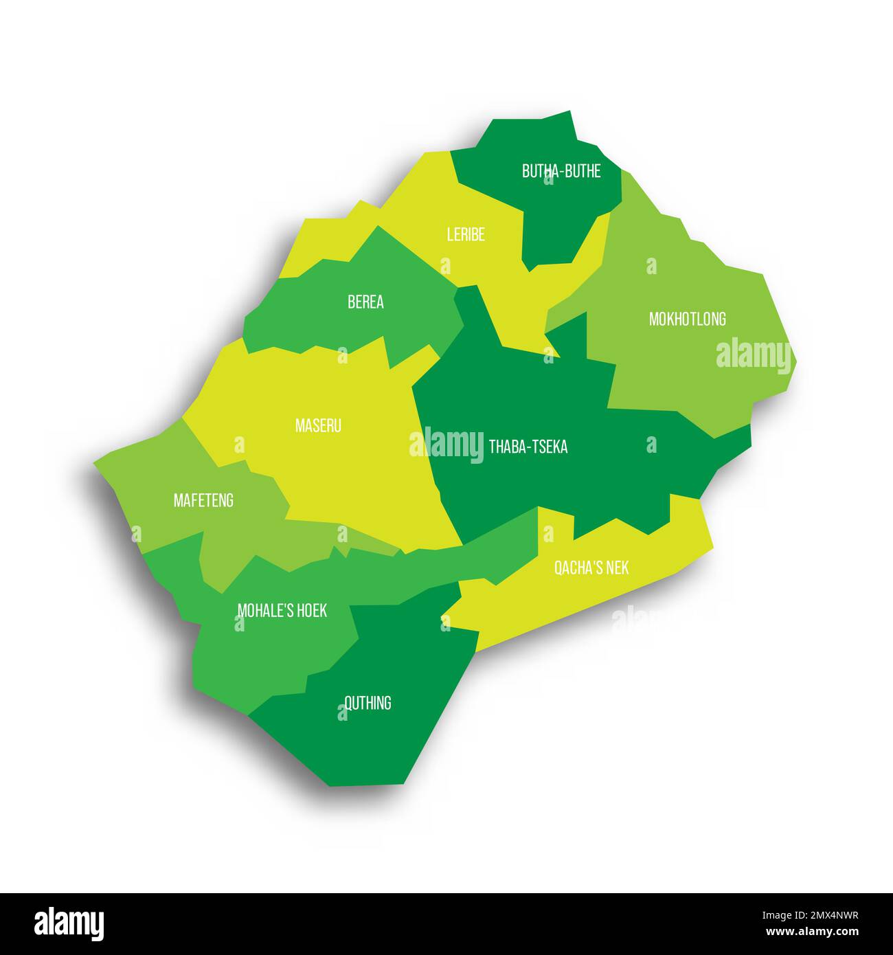 Lesotho political map of administrative divisions Stock Vector Image ...