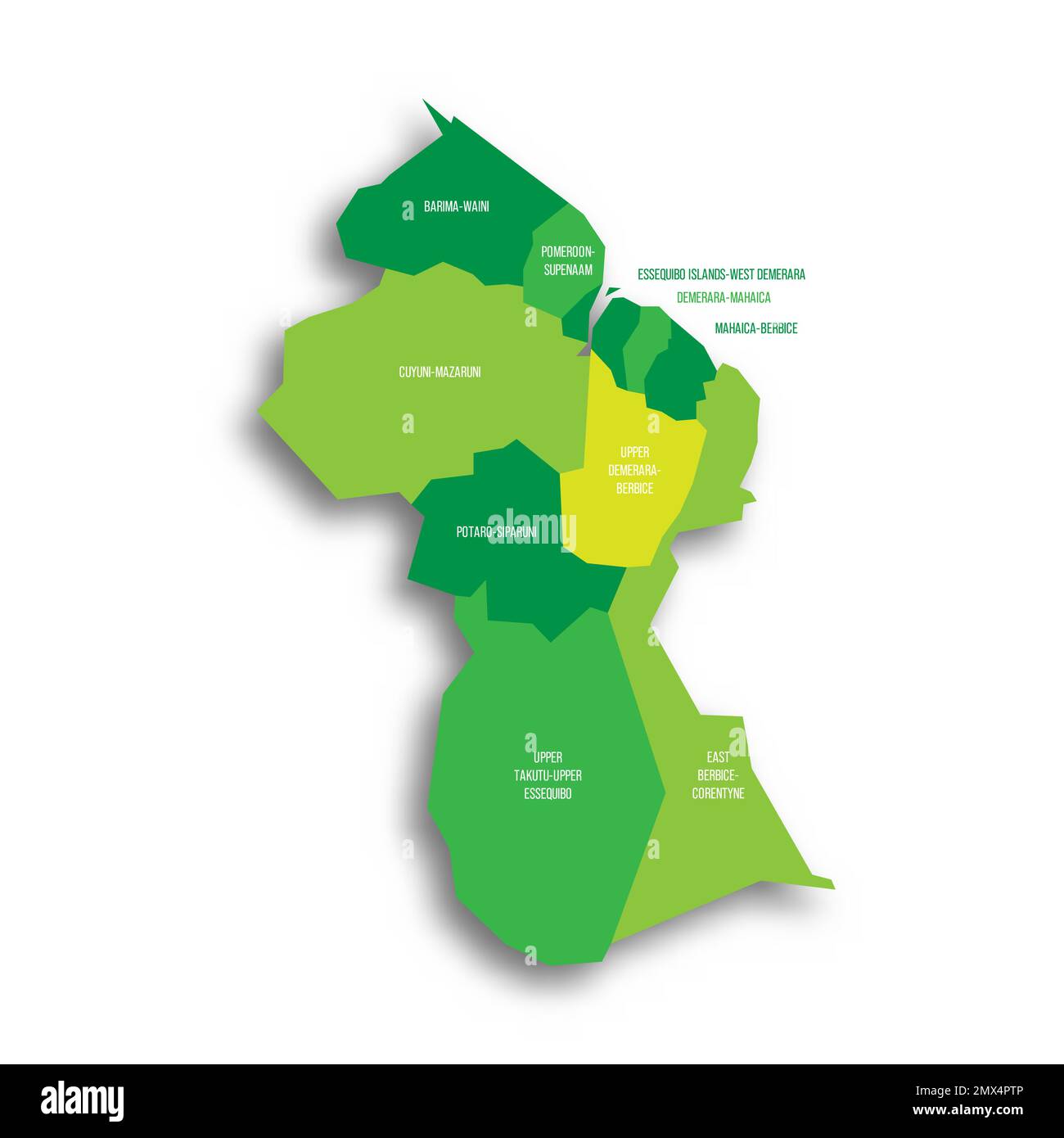 Guyana political map of administrative divisions Stock Vector Image & Art - Alamy